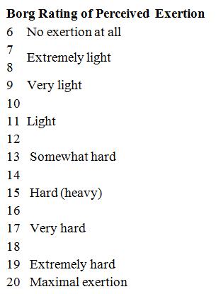 Determining Training Intensity Zones: Rating of Perceived Exertion